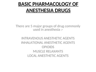 BASIC PHARMACOLOGY IN THEATRE POWER POINT PRESENTATION | PPT