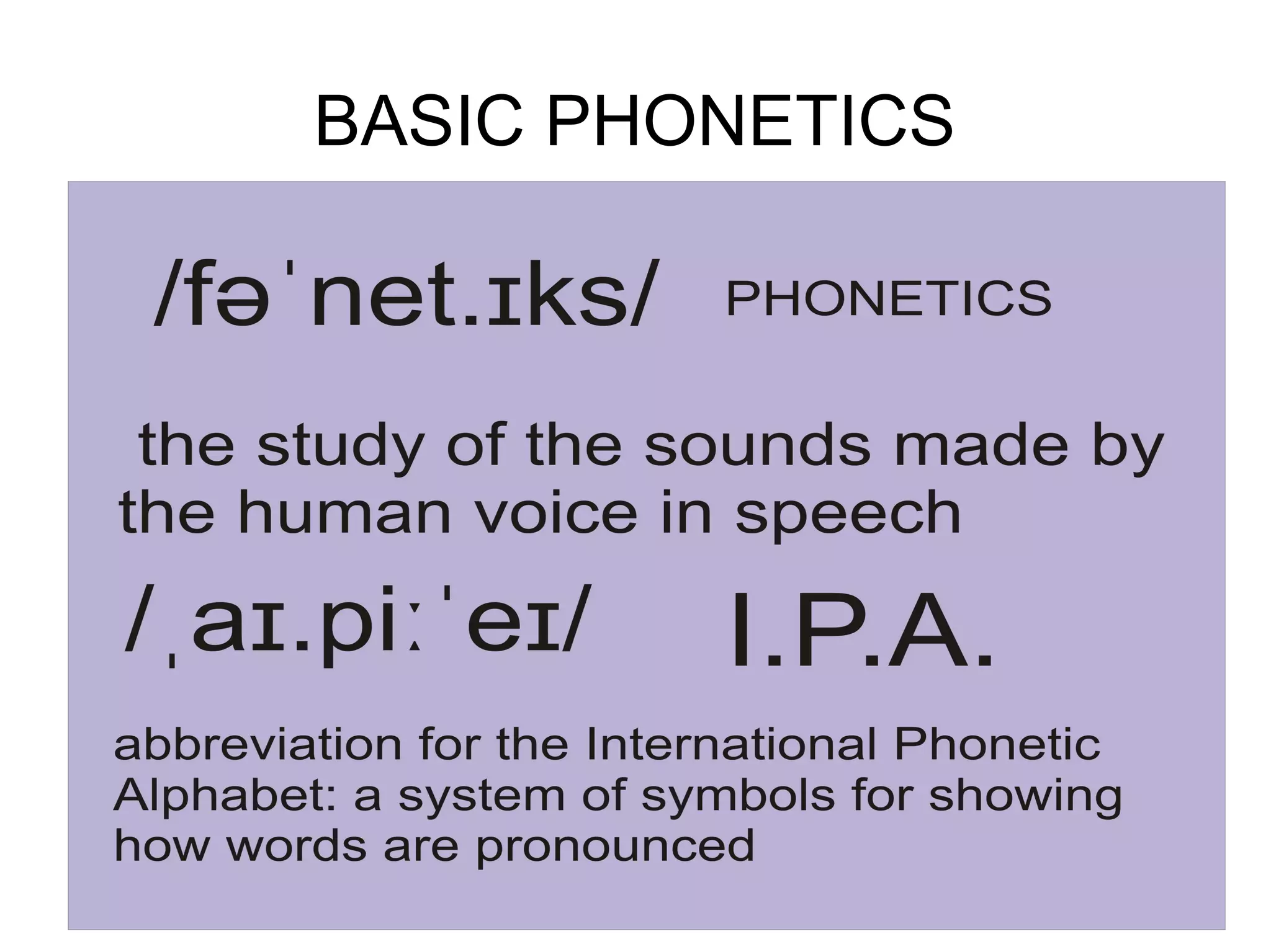 Basic phonetics | PPT