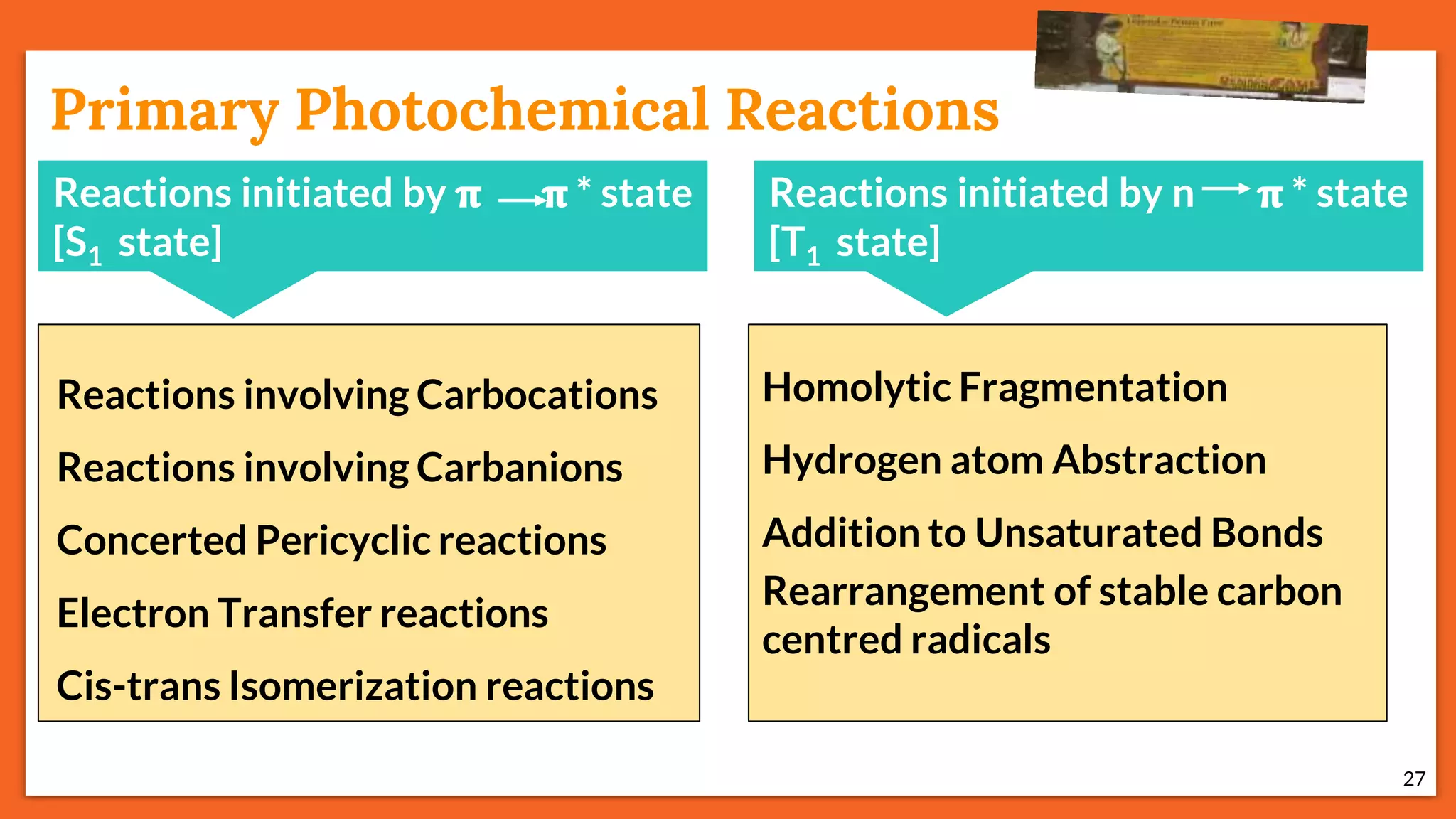 Basic photochemistry | PPTX