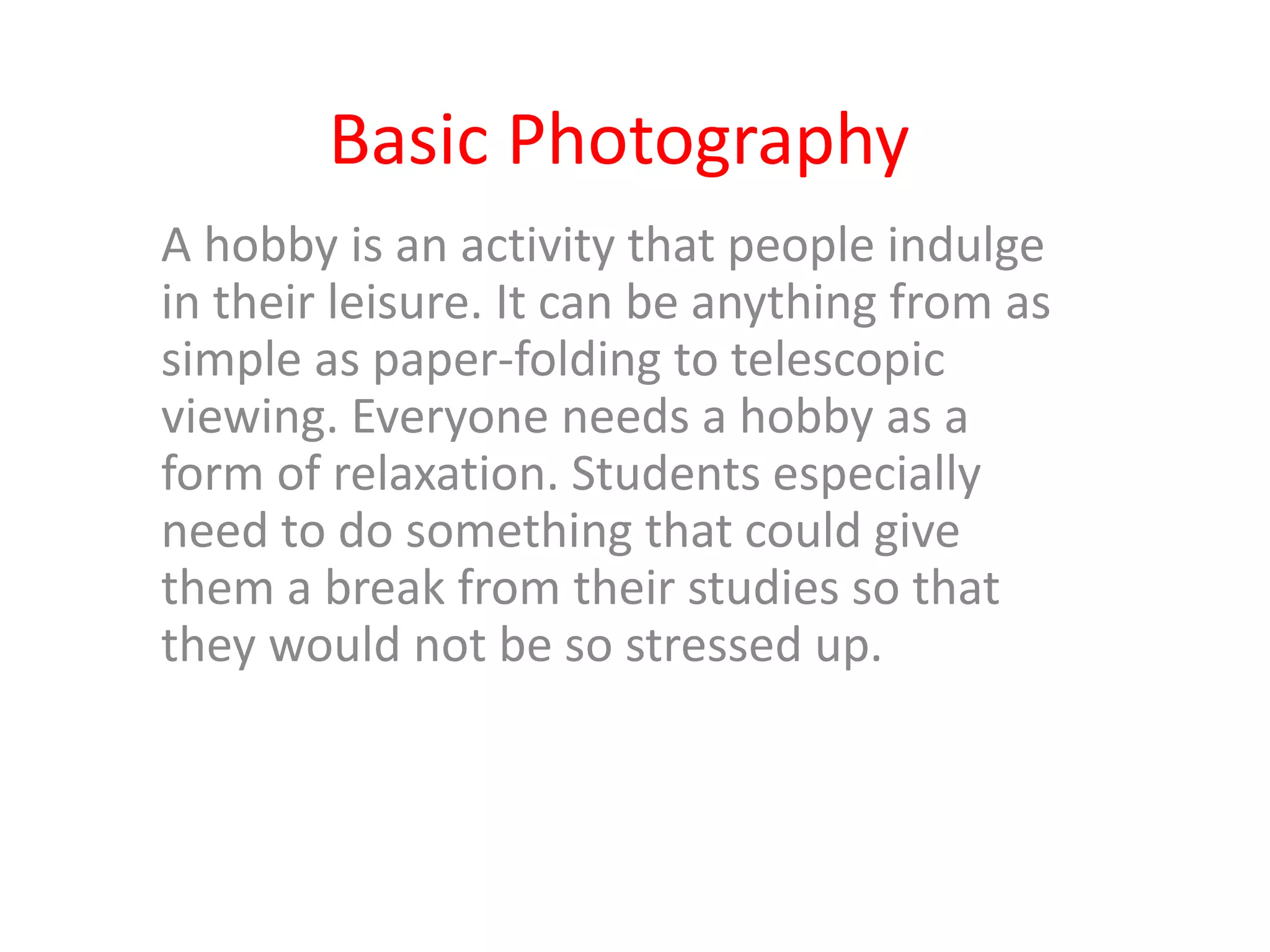Basic photography | PPT