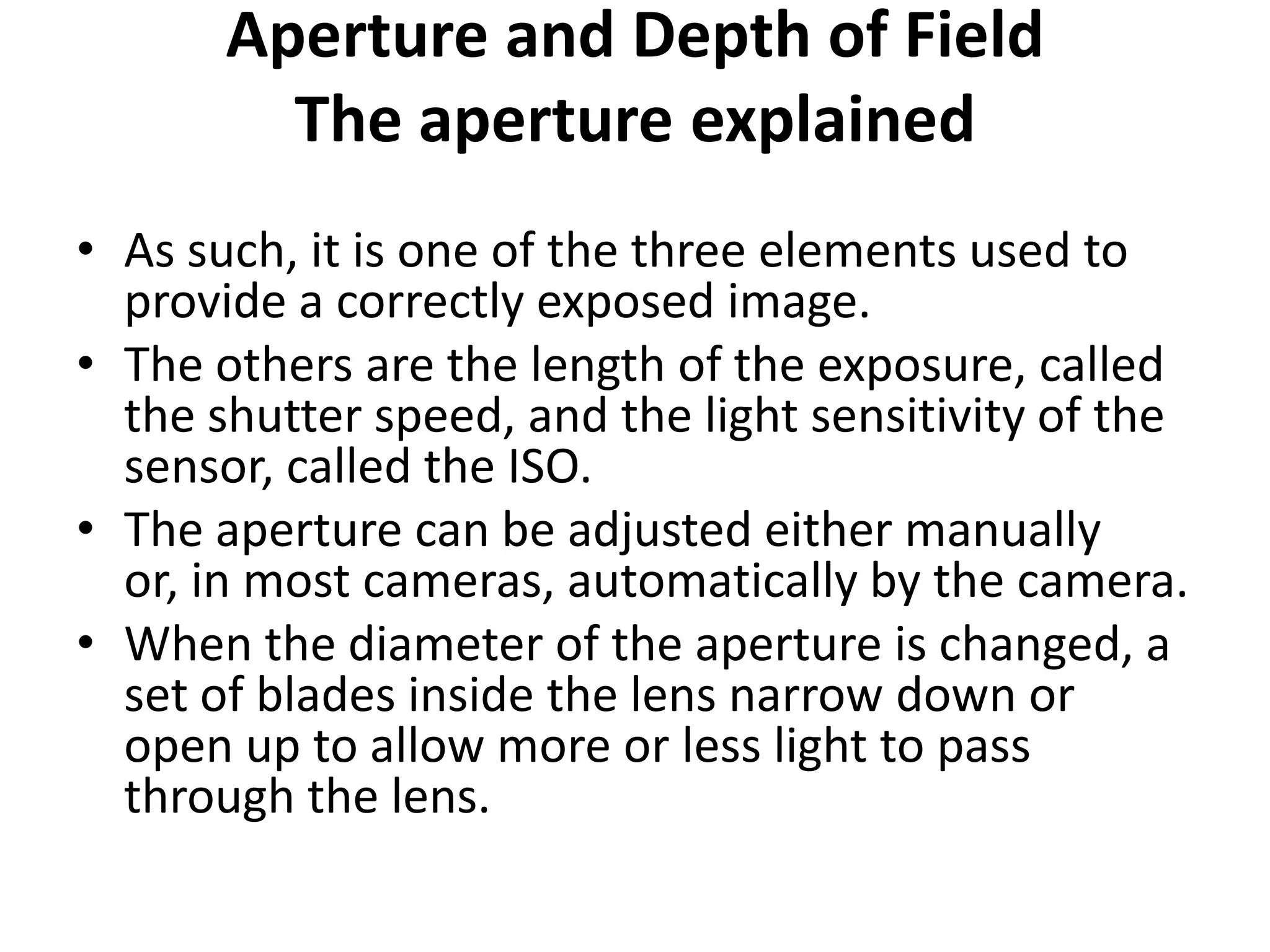 Basic photography aperture and depth-of-field | PPTX | Photography ...