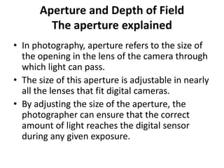 Basic photography aperture and depth-of-field | PPT