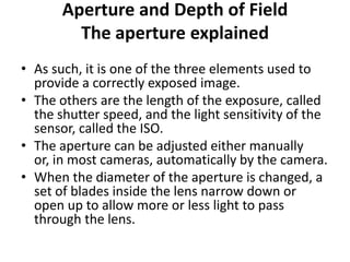 Basic photography aperture and depth-of-field | PPT