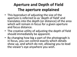 Basic photography aperture and depth-of-field | PPT