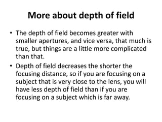 Basic photography aperture and depth-of-field | PPT