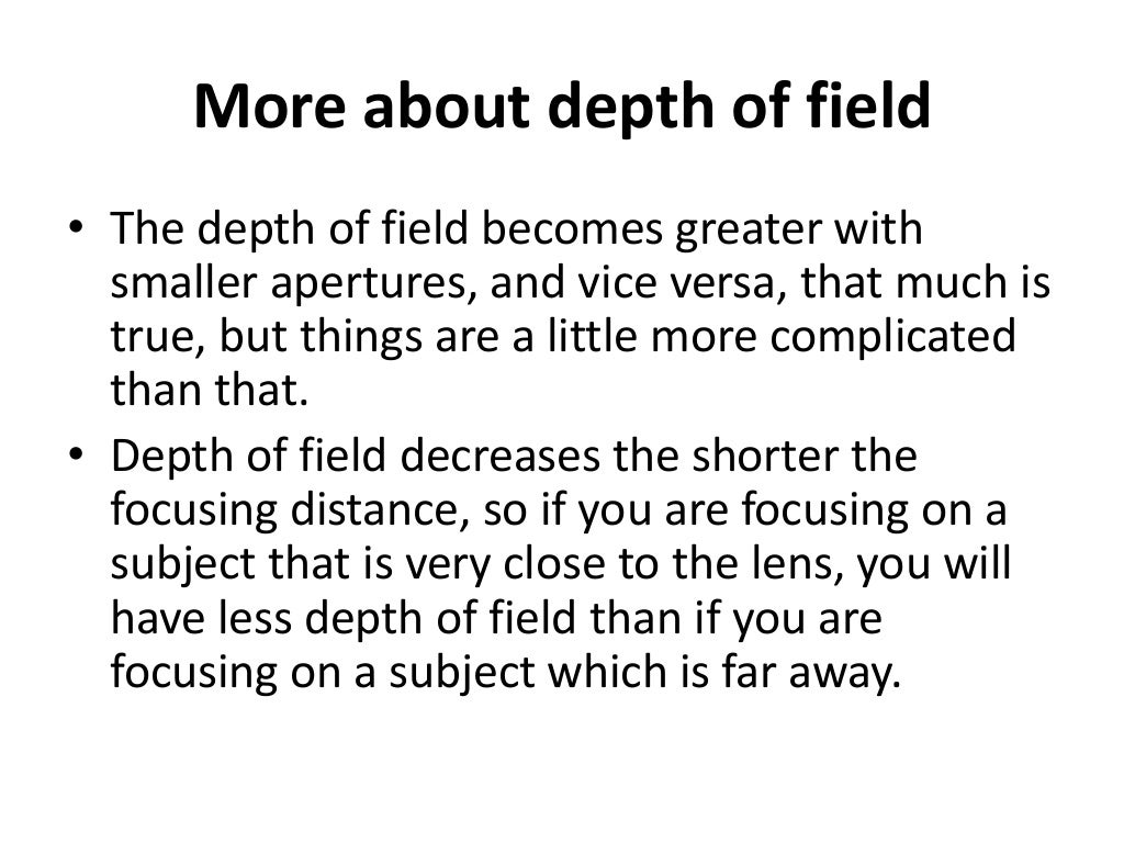 Basic photography aperture and depth-of-field
