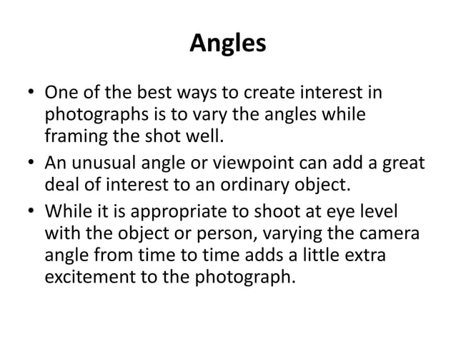 Basic photography composition techniques | PPTX | Cameras and ...