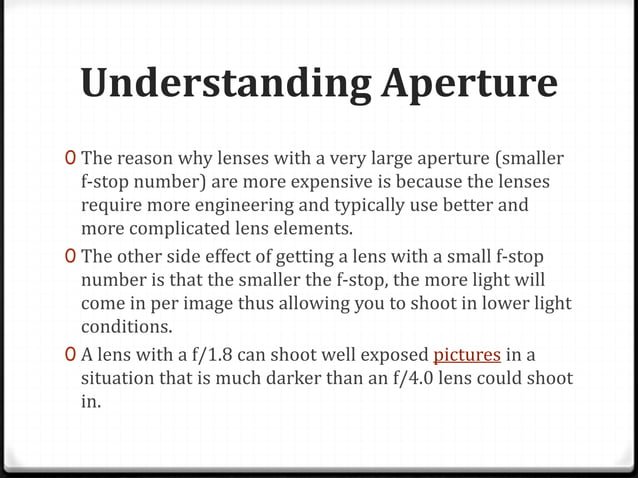 Basic photography depth of field | PPT