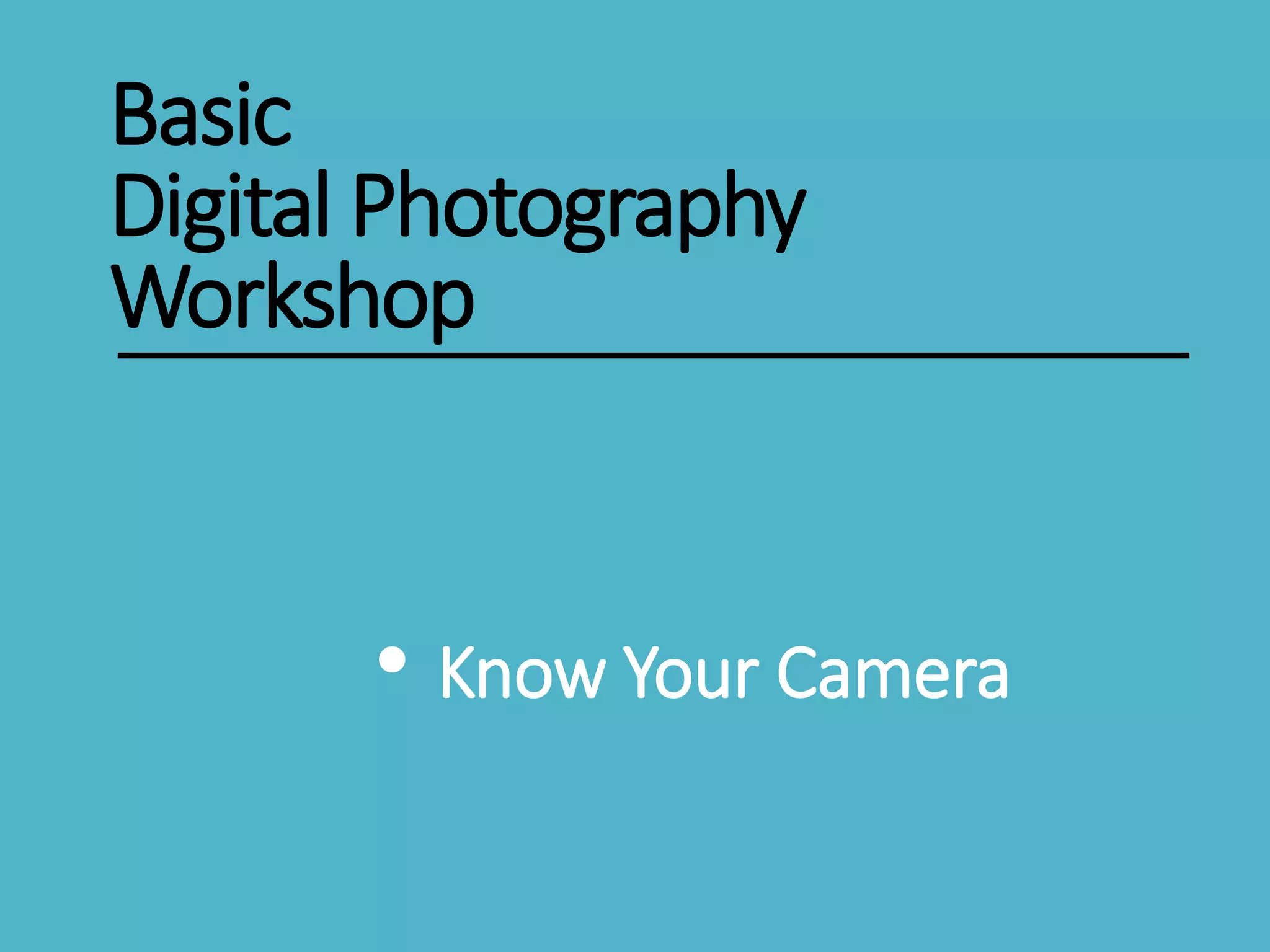Basic photography workshop | PDF