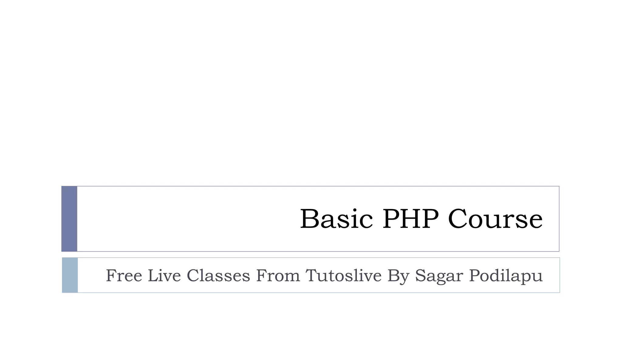 Basic php course From Tutoslive | PPT