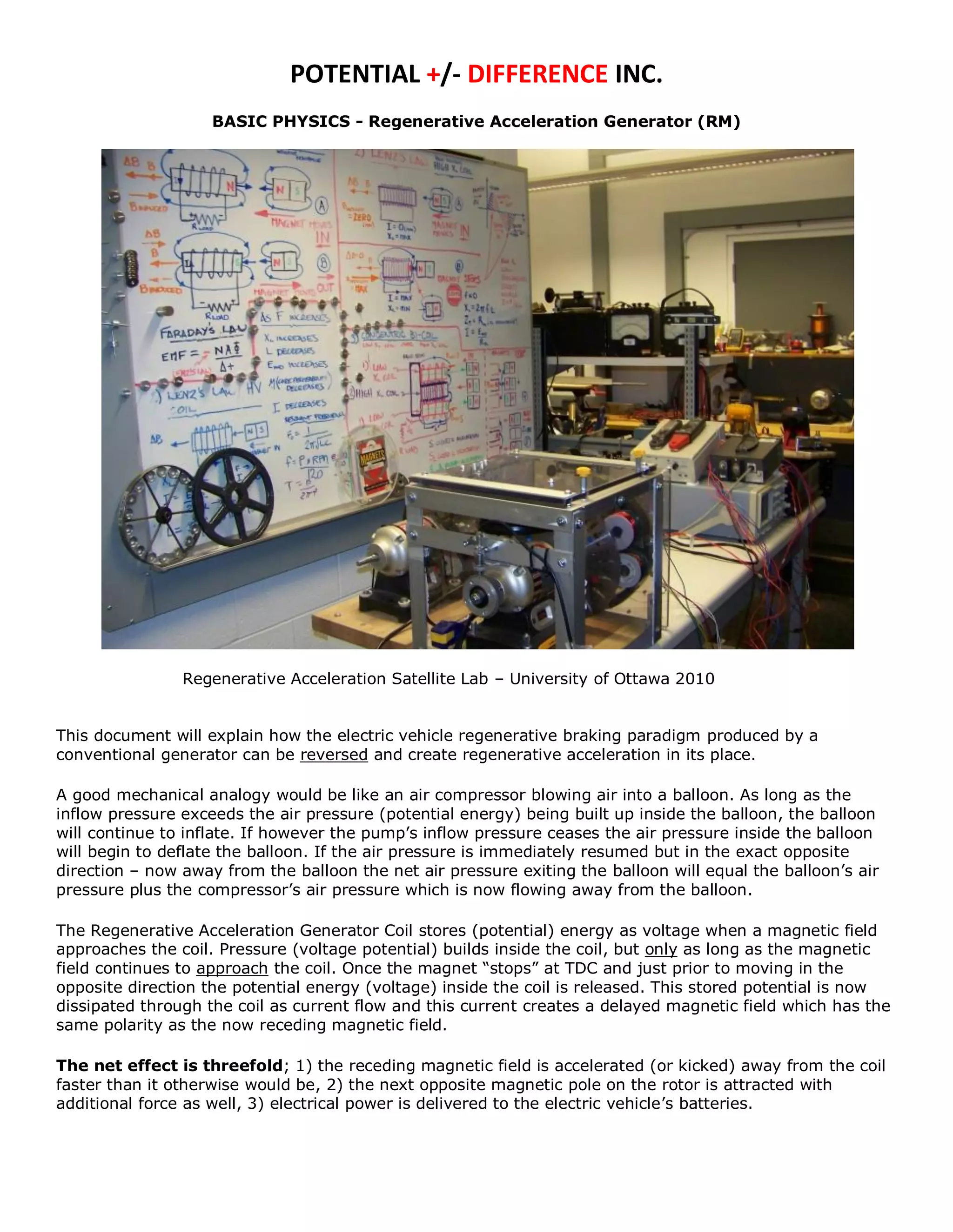 Basic Physics Regenerative Acceleration Generator Technology | PDF ...