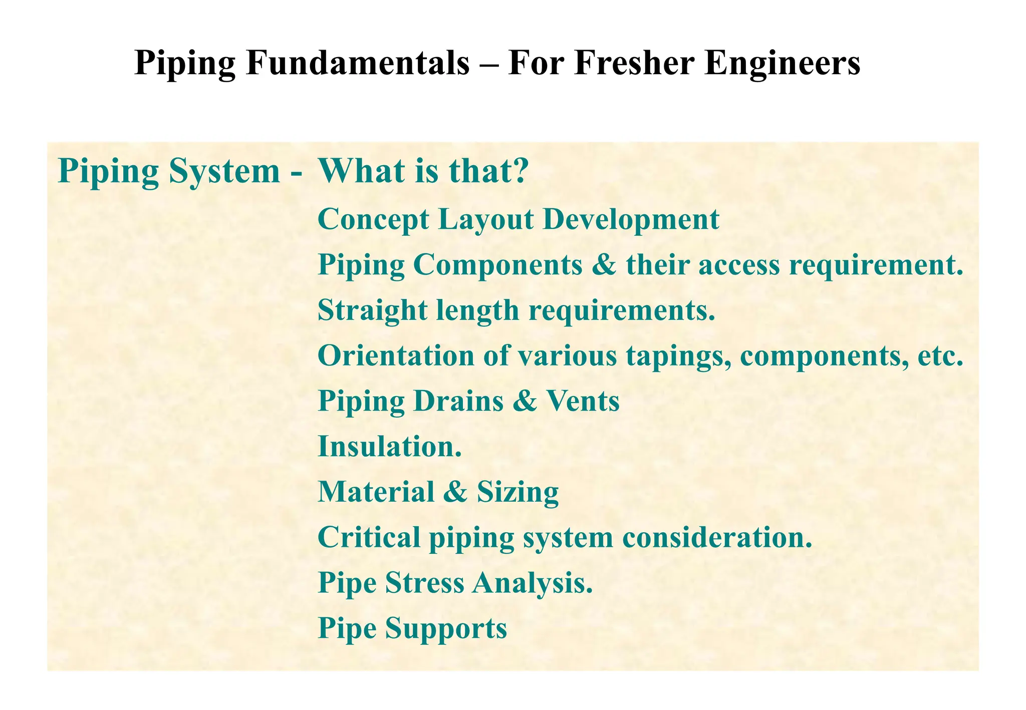 Basic piping engineering and arrangement | PPT