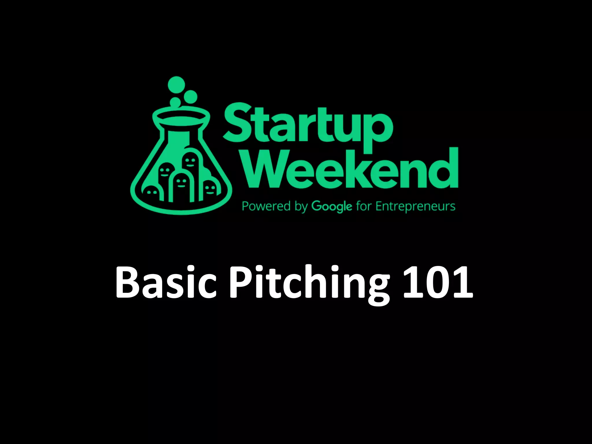 Basic pitching 101 (Startup Weekend) | PDF