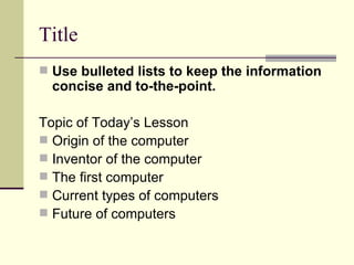 Basic Power Point | PPT