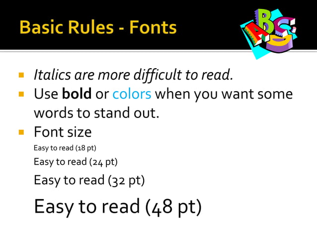 Basic power point guidelines | PPT