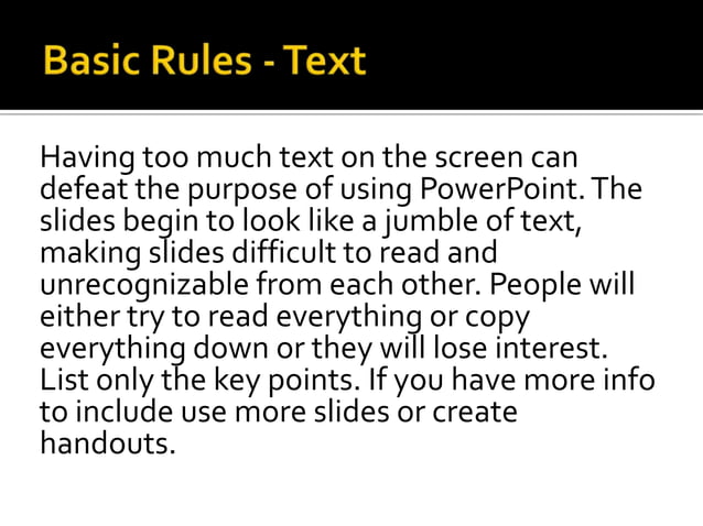 Basic power point guidelines | PPT