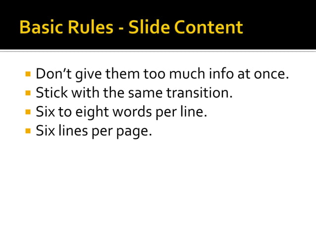 Basic power point guidelines | PPT