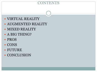 virtual and augmented reality | PPT