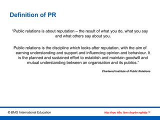 Basic PR - BMG training | PPT