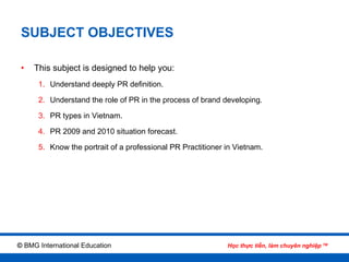 Basic PR - BMG training | PPT