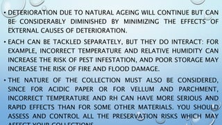 Basic Preservation for Library and Archive Collections | PPTX