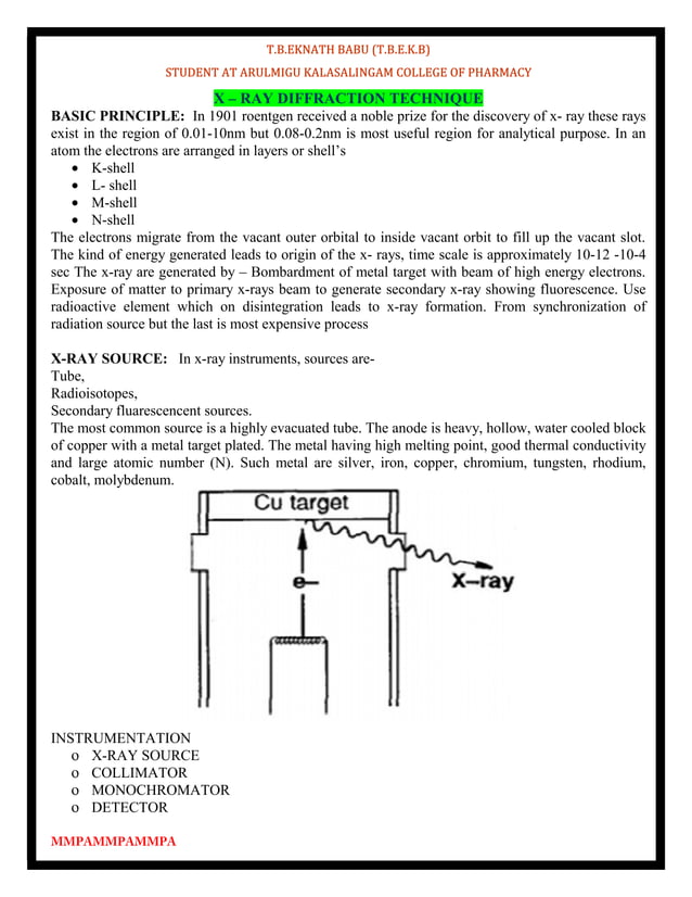 X - RAY DIFFRACTION TECHNIQUE | PDF