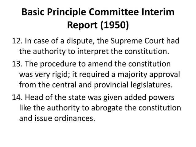 Basic principle committee_interim_report_1950 | PPTX | Law