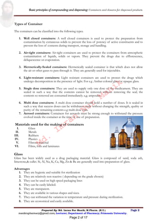 Basic principles of compounding and dispensing MANIK | PDF