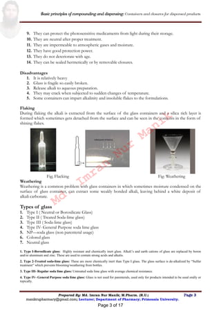 Basic principles of compounding and dispensing MANIK | PDF