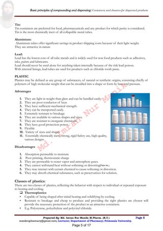 Basic principles of compounding and dispensing MANIK | PDF