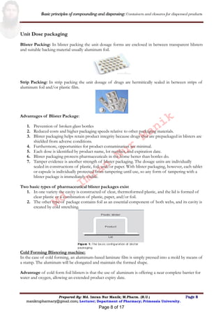 Basic principles of compounding and dispensing MANIK | PDF