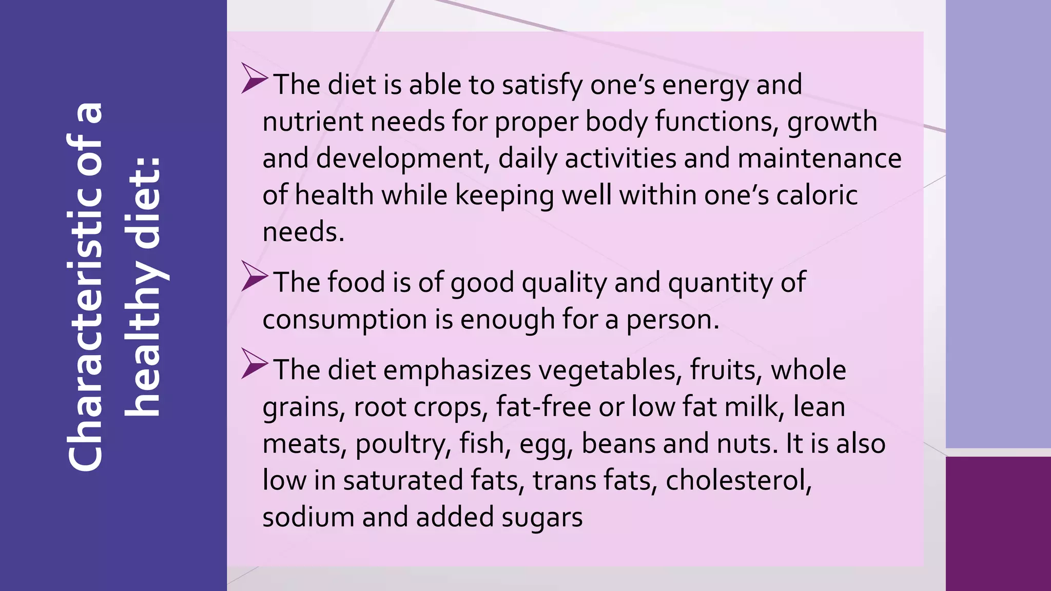Basic principle of good and proper nutrition | PPTX