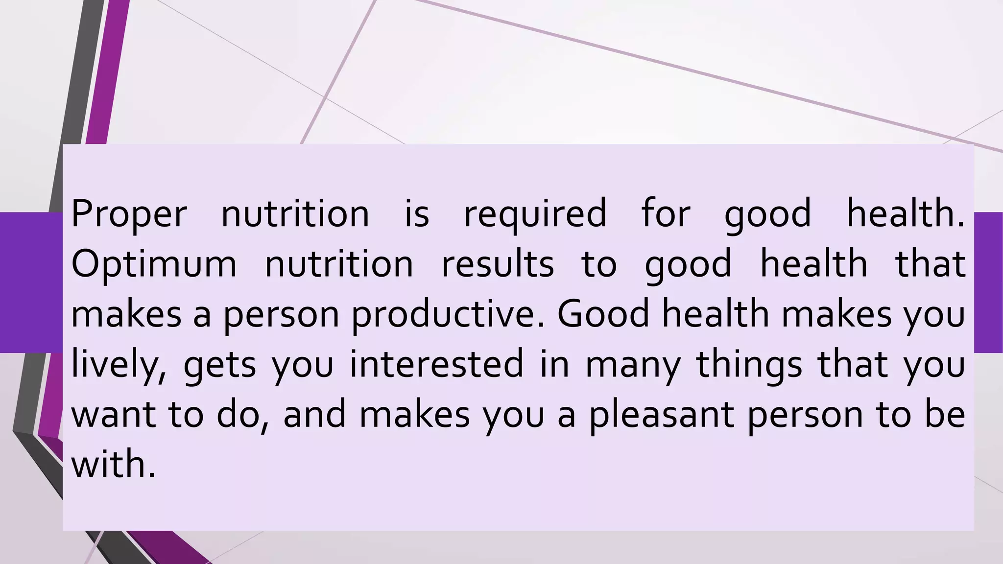 Basic principle of good and proper nutrition | PPTX