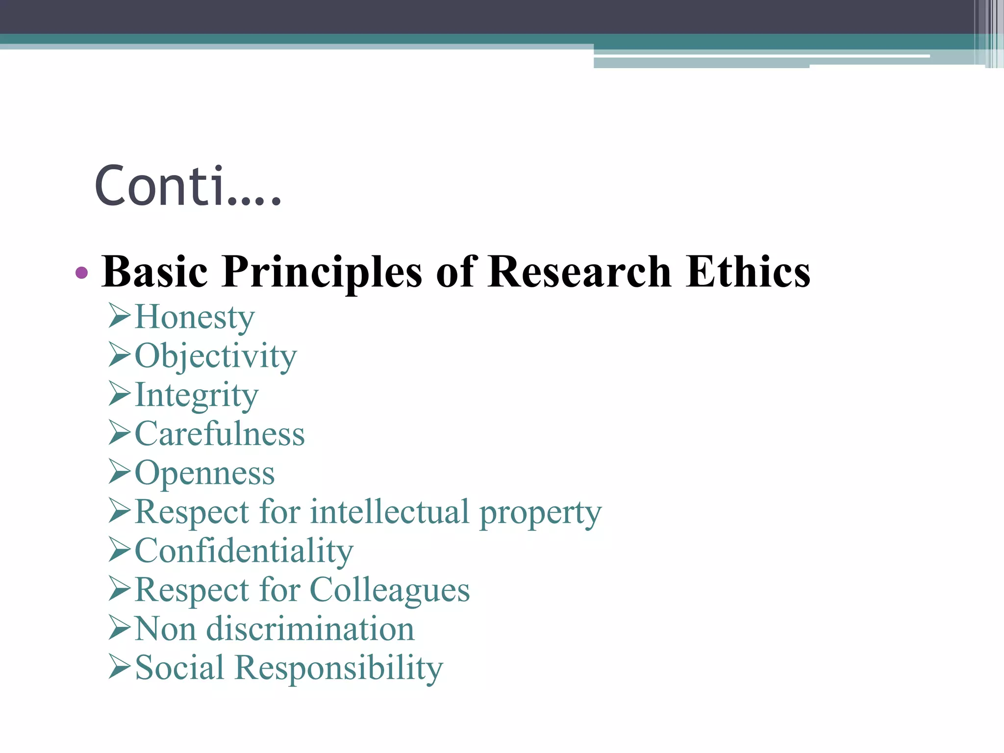 Basic principle of research ethics | PPTX