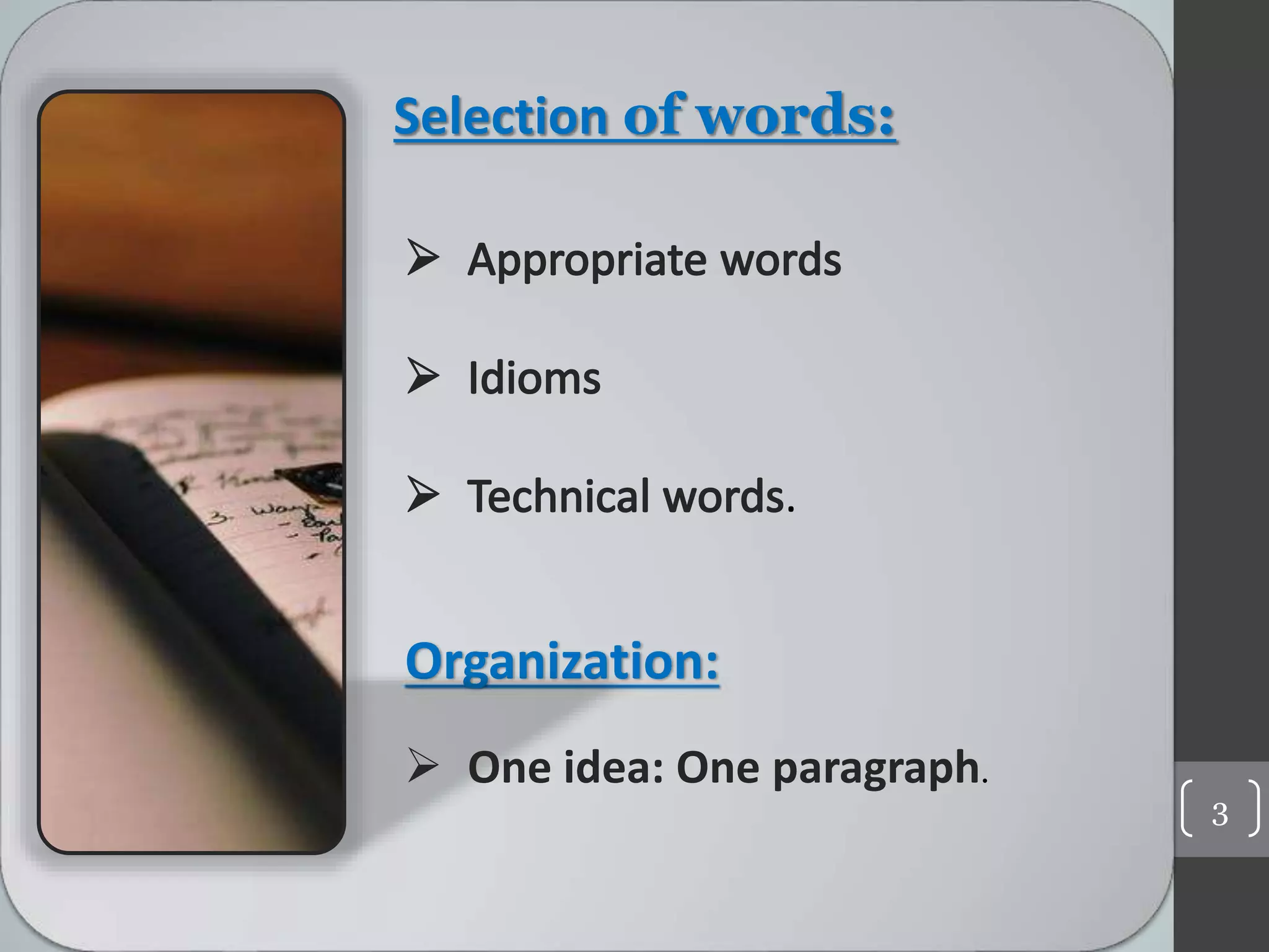 Basic principle of writing | PPTX