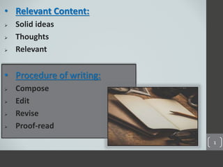 Basic principle of writing | PPTX