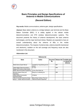 Basic Principles and Design of The Antenna in Mobile Communications | PDF