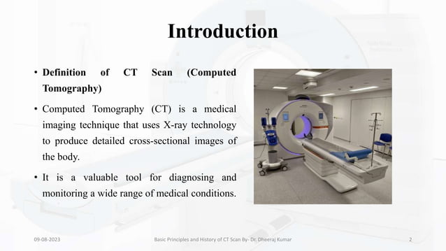 Basic Principles and History of CT Scan.pptx | Medical Tests | Medical ...