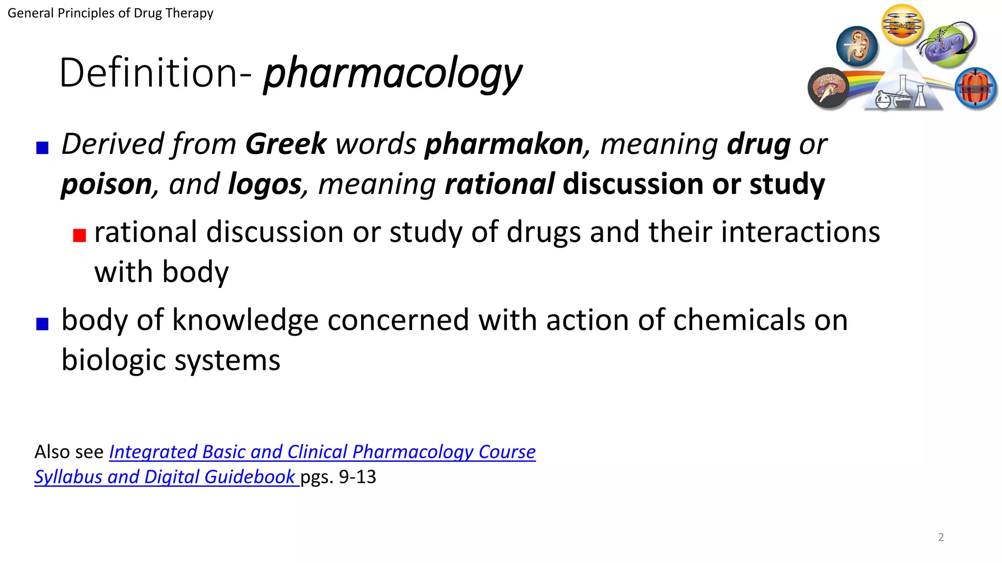 Pharmacology Definitions, Nomenclature and Pharmacodynamics I | PDF