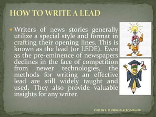 Basic principles in news writing | PPTX