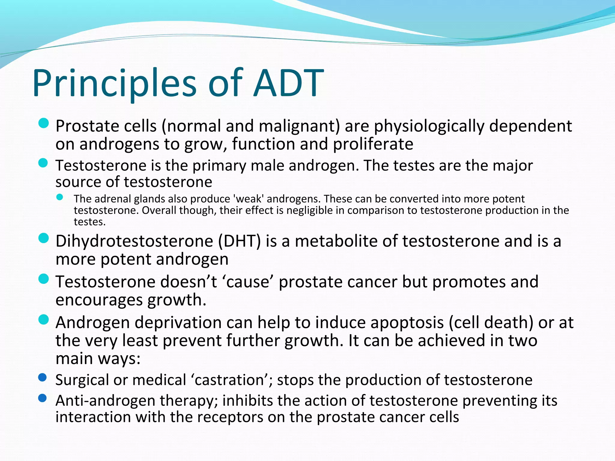 Androgen Deprivation Therapy and Prostate Cancer | PPT