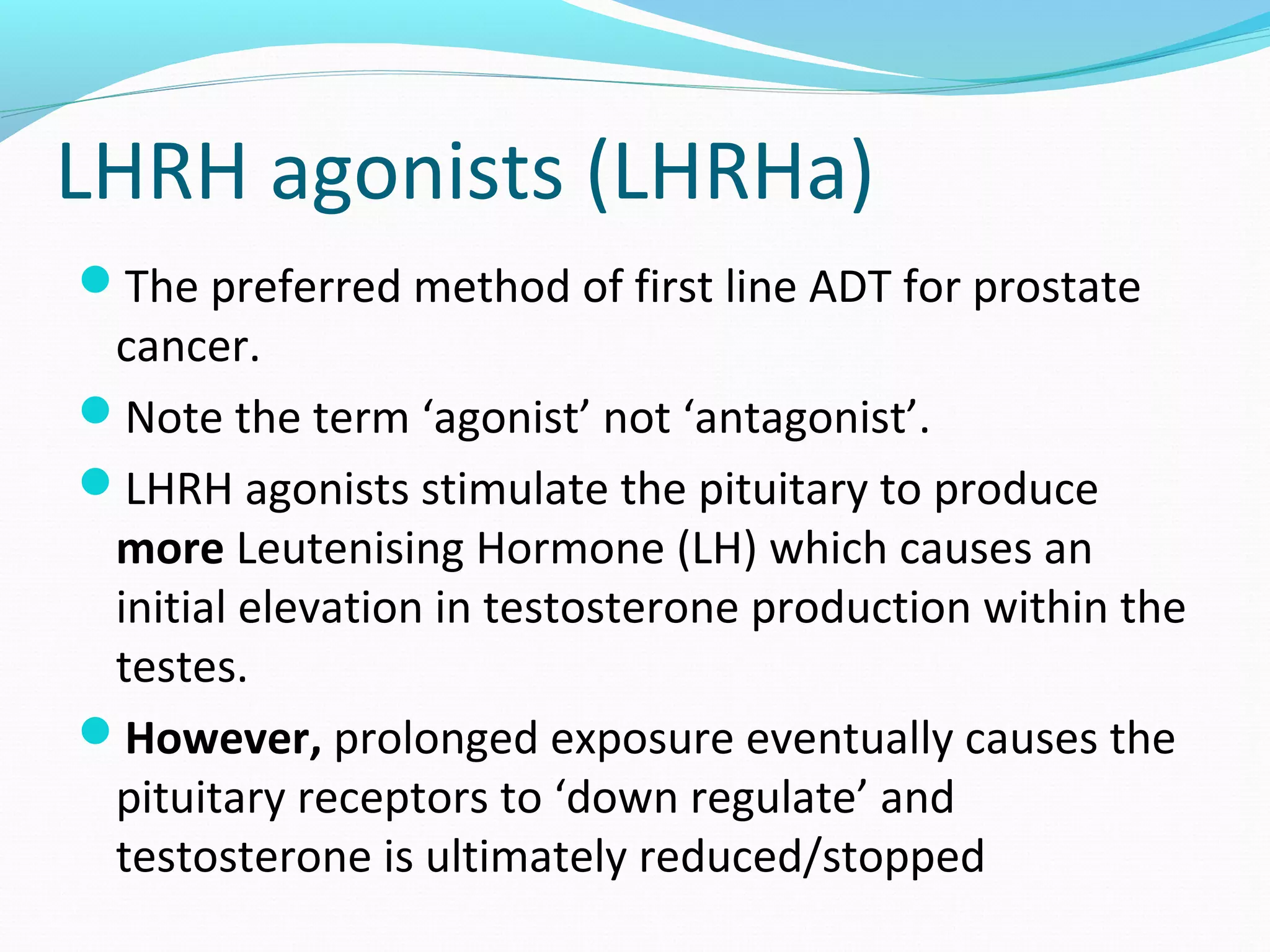 Androgen Deprivation Therapy and Prostate Cancer | PPT
