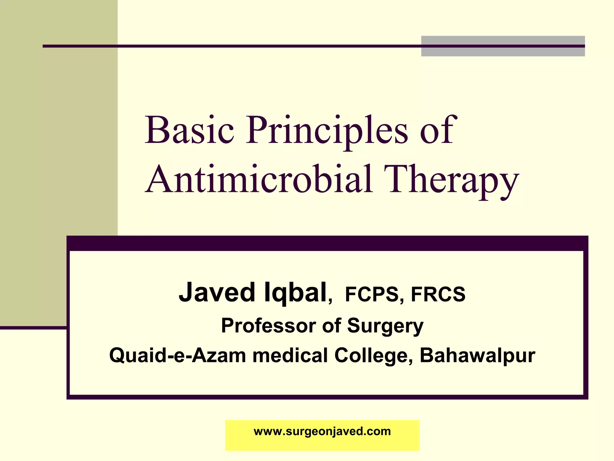 Basic principles of antimicrobial therapy | PPT