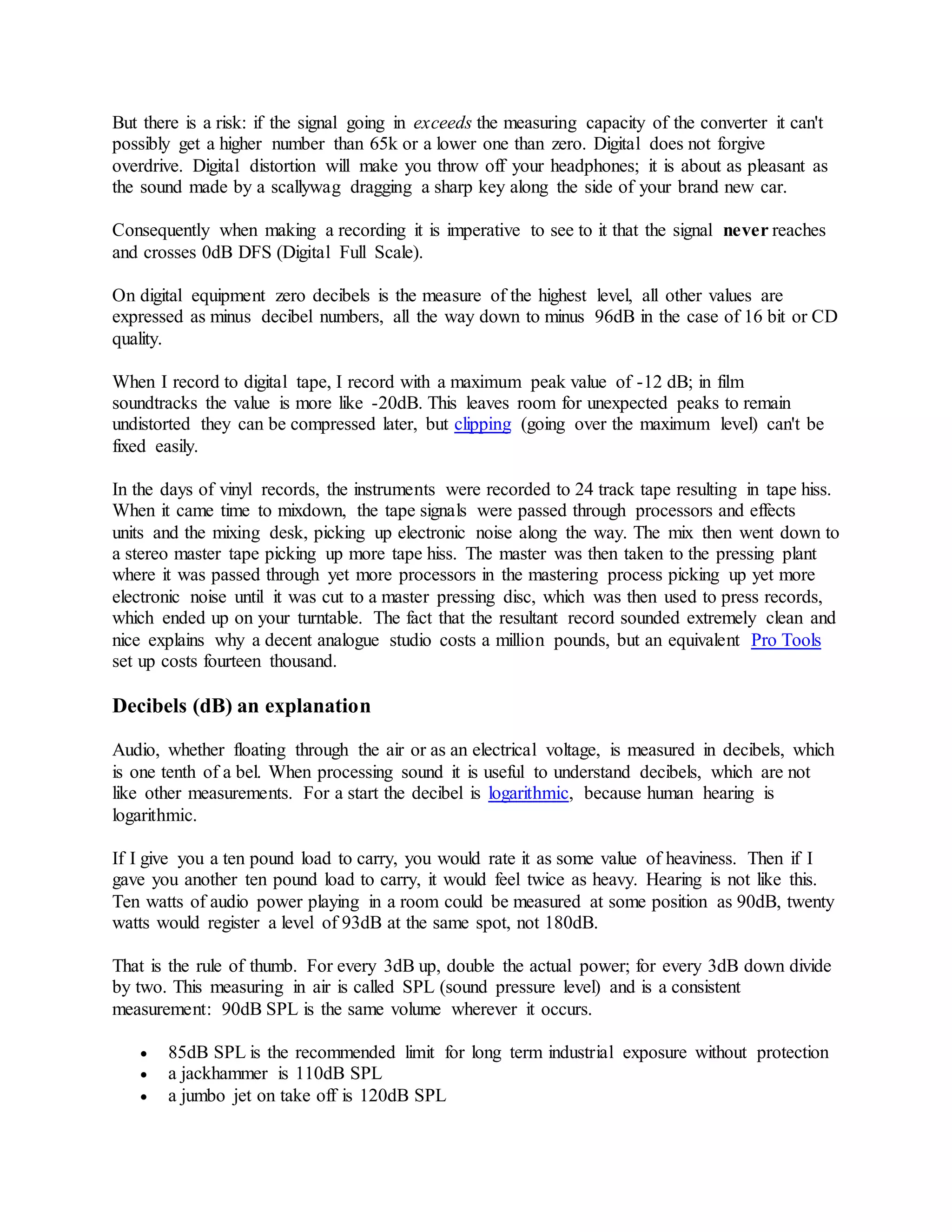 Basic principles of audio recording | DOCX