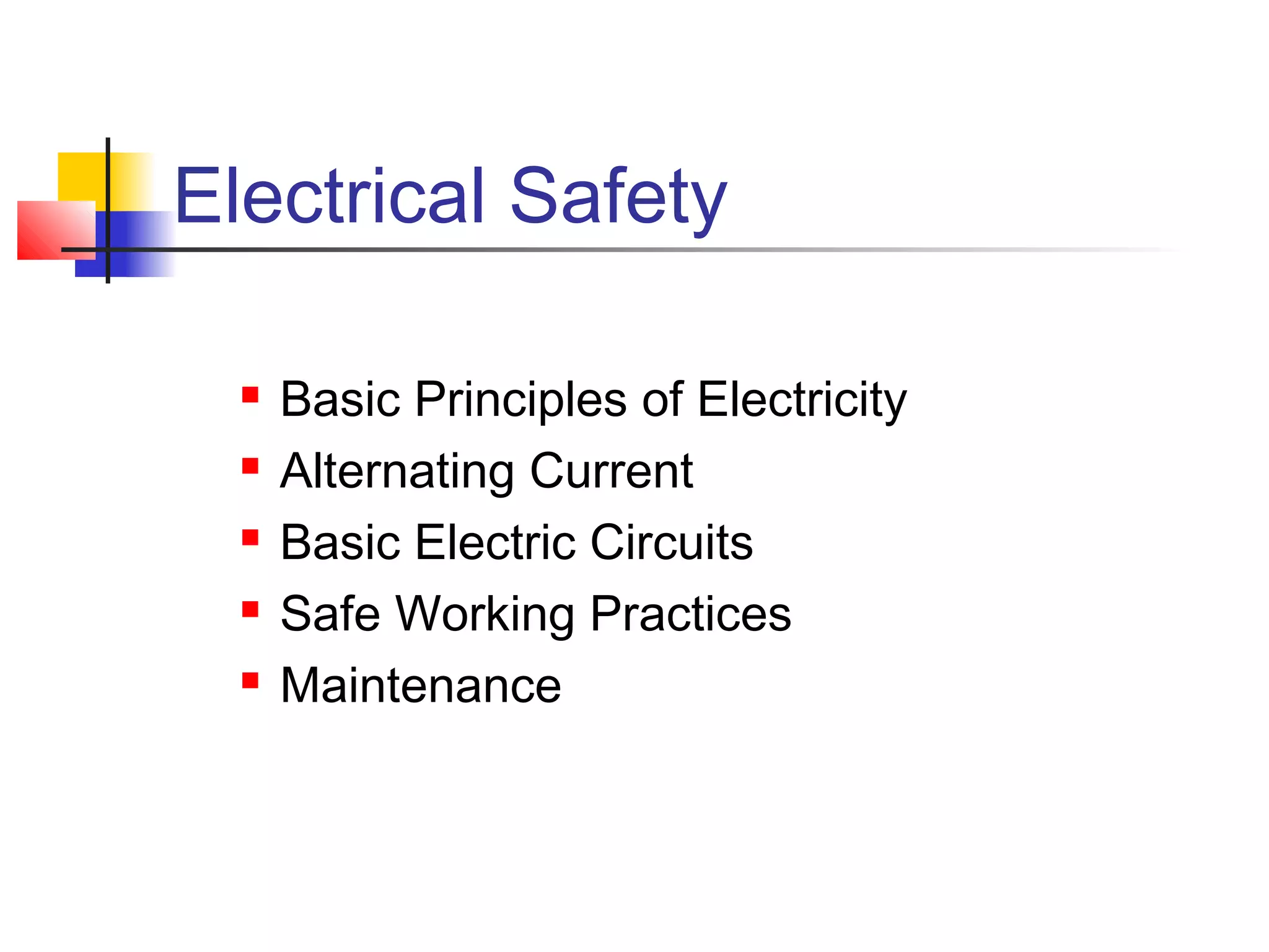 Basic principles of electrical safety | PPT