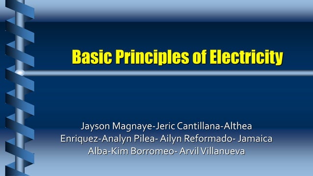 Basic Principles of Electricity | PPTX | Computer Networking | Computing