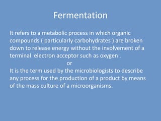 Basic principles of food fermentation | PPTX