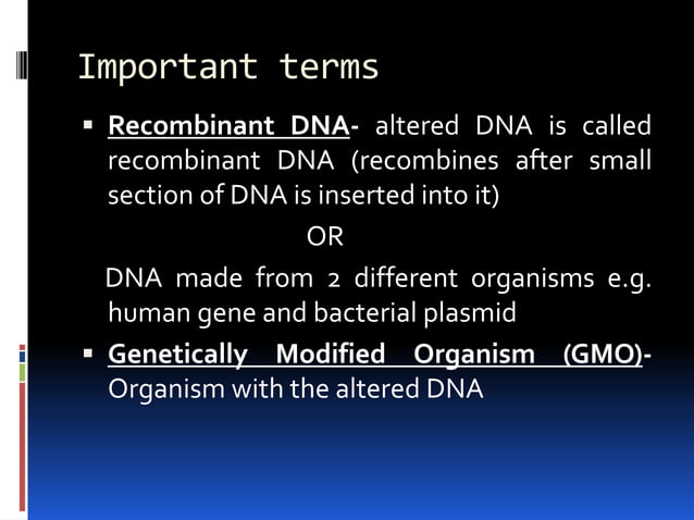 Basic principles of genetic engineering | PPTX