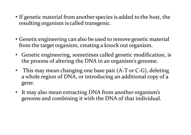 Basic principles of genetic engineering | PPTX