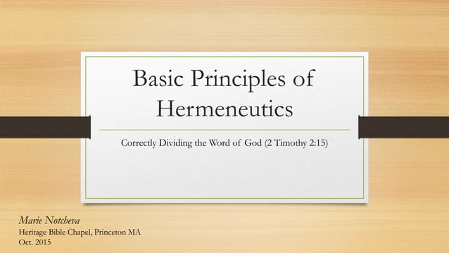 Basic principles of hermeneutics | PPTX